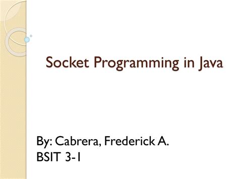 Socket Programming in Java - ppt download
