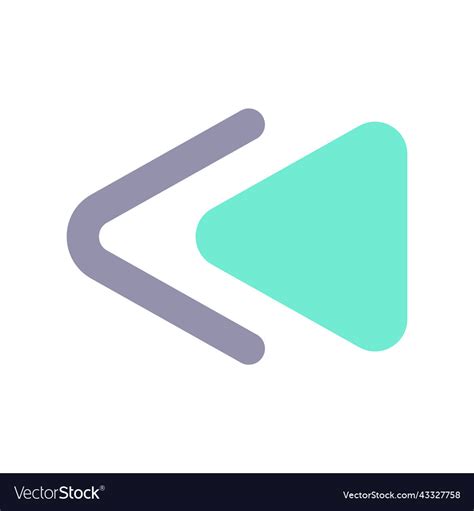Fast Reverse Button Flat Color Ui Icon Royalty Free Vector