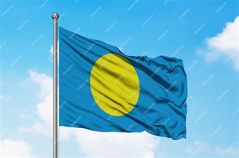 Premium Photo Flag Of Palau In Sky