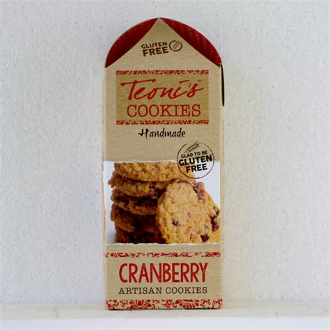 Teonis Gluten Free Cranberry Oat Crunch Cookies 15x200g Grfinefoods