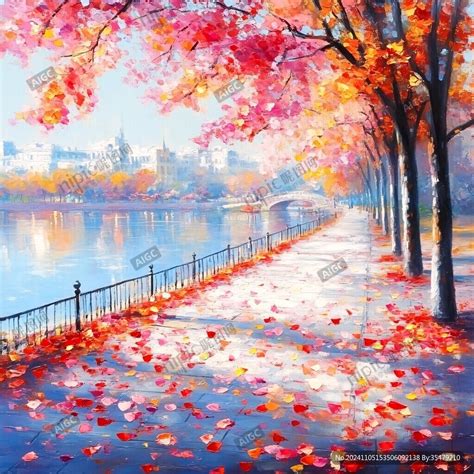 Ai创作图唯美红叶插画 唯美梦幻枫叶 浪漫枫林路 唯美秋景秋天小道 唯美枫林栈道 红枫落叶图 唯美秋天小道 秋天唯美小道 唯美秋天场景 唯美