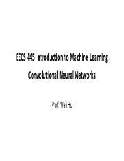 Introduction To Machine Learning Convolutional Neural Networks Course Hero