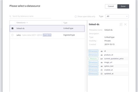 Unable To Create Dashboard Using Datasource With Ingestion Type Linked