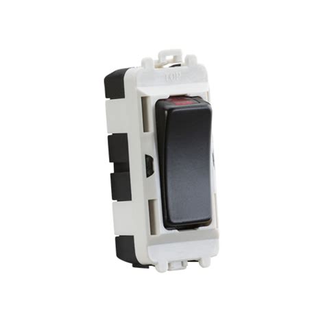 Knightsbridge Matt Black AX DP Grid Module With LED Indicator GDM MB Click Electrics