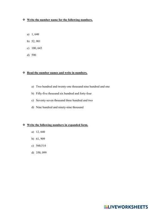 Grade 5 Math Quiz 1 Online Exercise For Live Worksheets