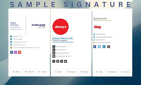 design clickable html email signature outlook signature gmail signature