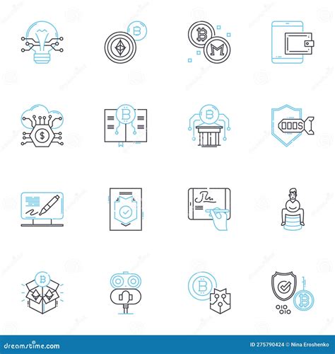 computing linear icons set programming nerking cybersecurity