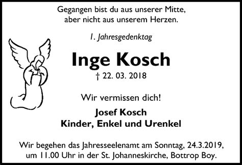 Traueranzeigen Von Inge Kosch Trauer In Nrwde