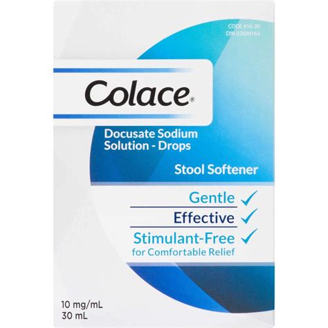 Docusate Sodium Drops Gentle Stool Softener Stimulant Free Relief