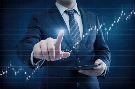 Professional Businessman Presenting Digital Graph Highlighting