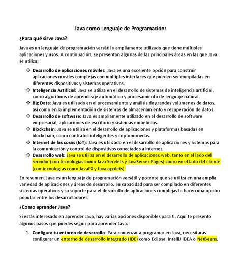 java como lenguaje de programación doc guia java como lenguaje de