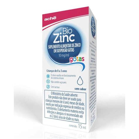 Biozinc 10mg Ml Gotas Suplemento Alimentar Com Zinco Drogaria Poupa