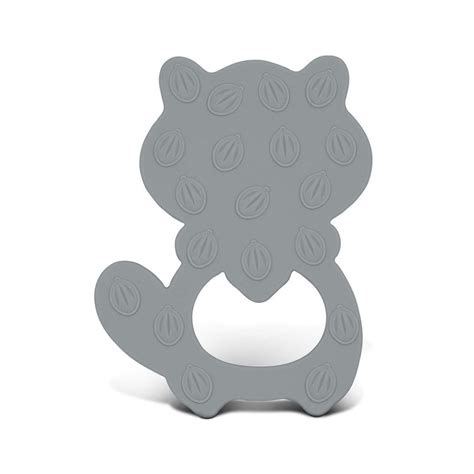 Силиконова играчка за никнене на зъбки за бебета във формата на миеща мечка Сива Emag Bg