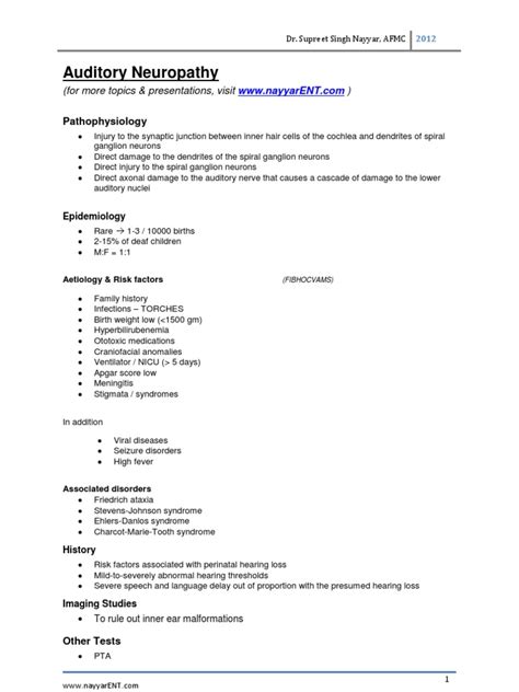 Auditory Neuropathy Pdf Hearing Loss Hearing