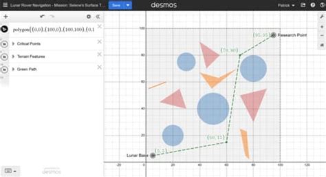 Lunar Rover Navigation Challenge Desmos Graphing Project Tpt