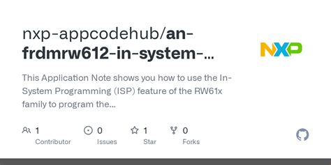 Github Nxp Appcodehuban Frdmrw612 In System Programming This Application Note Shows You How