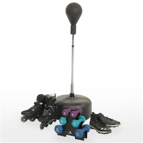 Boxing Reflex Bag On Stand Rollerblade Inline Skates Cleats And Hand