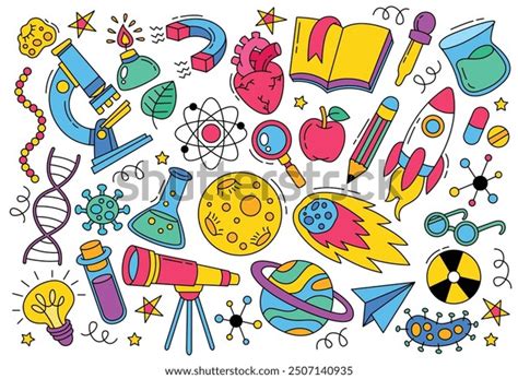 Science Doodle Hand Drawing Styles Science Stock Vector Royalty Free