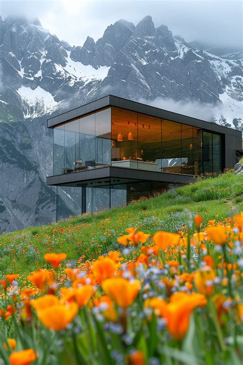 Glass House Surrounded By A Beautiful Landscape