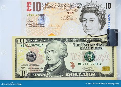 British Pounds And Us Dollars Banknotes Editorial Stock Image Image