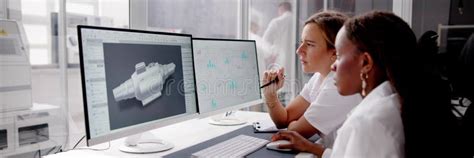 African American Engineer Using 3d Computer Stock Image Image Of Develop American 316214085