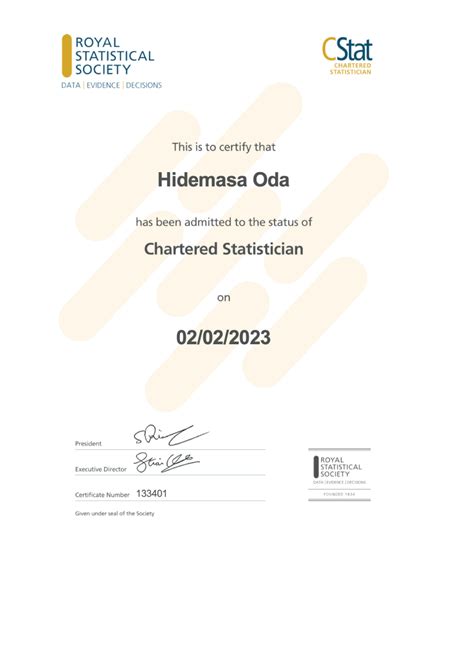 I Became A Chartered Statistician At The Royal Statistical Society In