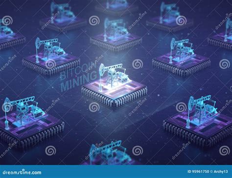 Computer Circuit Board With Muliple Asic Chips And Oil Pump Jacks On Top Of Cpu Blockchain