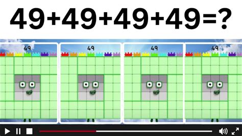numberblocks addition of four same square and step numbers add