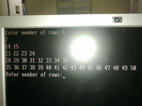 c program zone c program to print the following output format on the sceen