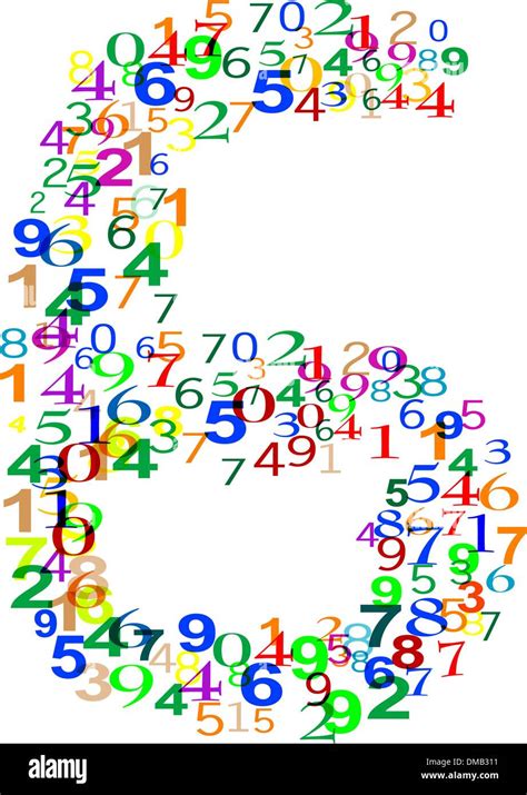 Number Six 6 Made From Colorful Numbers Stock Vector Image And Art Alamy