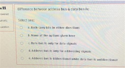 Solved N Difference Between Address Bus Data Bus Is Chegg Com