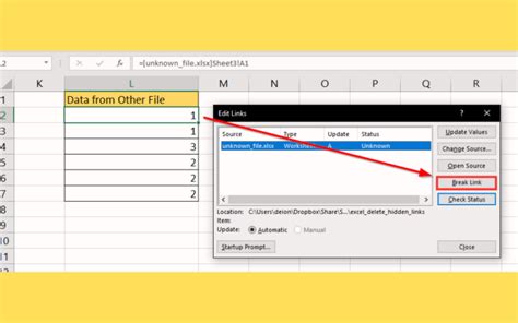 How To Remove Hidden Links In Excel Sheetaki