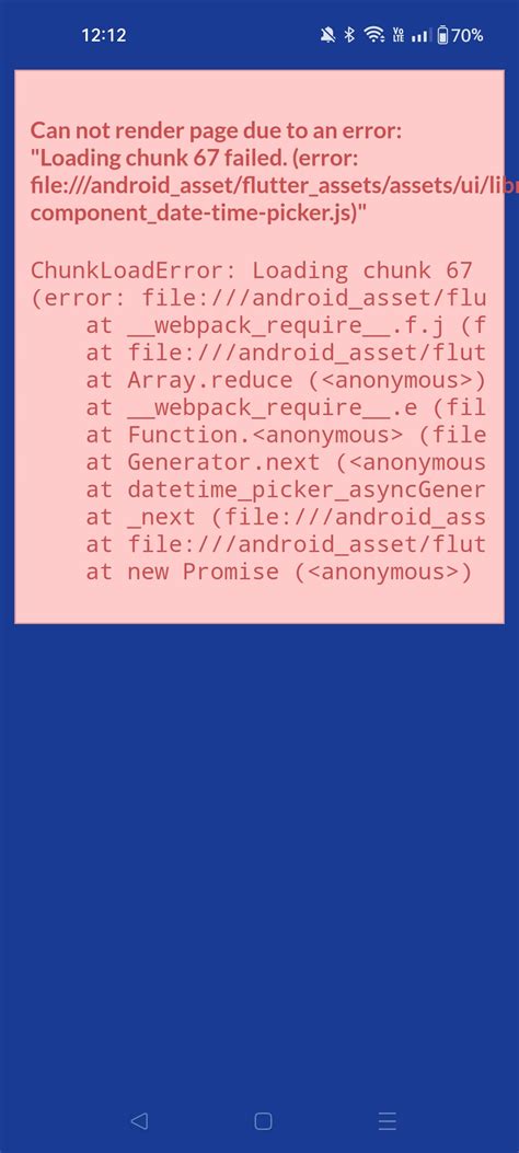 Loading Chunk Failed For Date Time Picker UI Builder Backendless Support