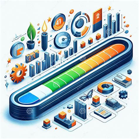 Progress Bar A Visual Indicator That Shows The Completion Stats Stock Illustration