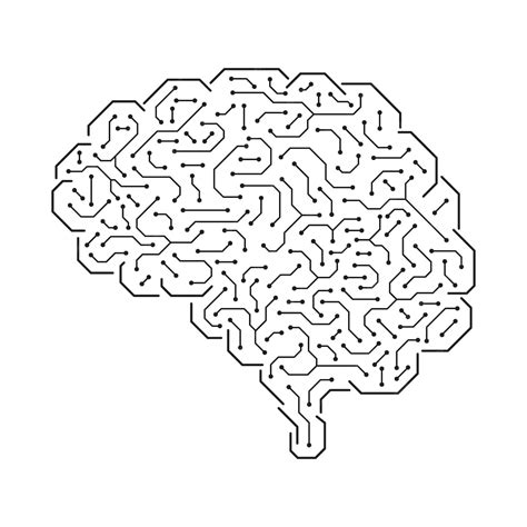 Premium Vector Black And White Diagram Of The Human Brain From Lines And Dots