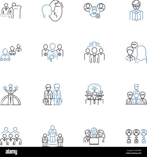 Community Building Line Icons Collection Collaboration Engagement