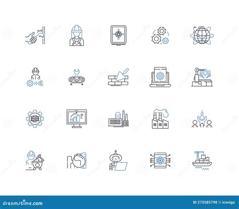 Telecommunications Line Icons Collection Connectivity Fibre Bandwidth Spectrum Broadband