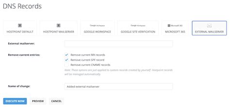 connecting external mail server to domain