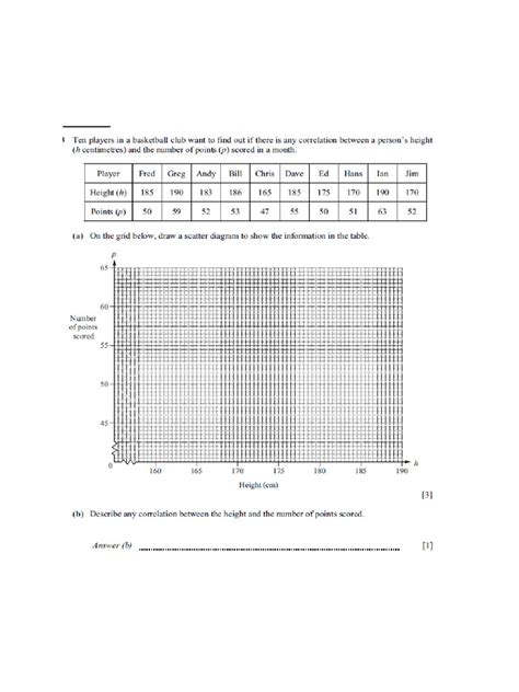Two Variable Analysis Past Paper Questions Worksheet 2 Pdf