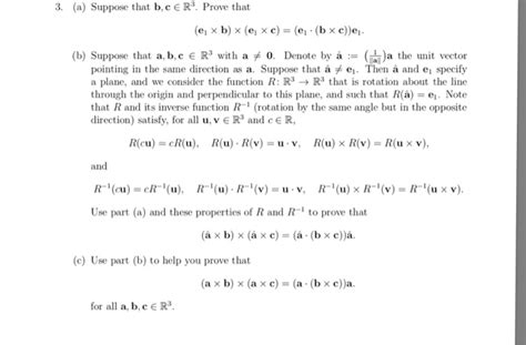 solved 3 a suppose that b c e r3 prove that b suppose