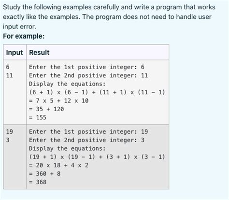 Solved Study The Following Examples Carefully And Write A Chegg