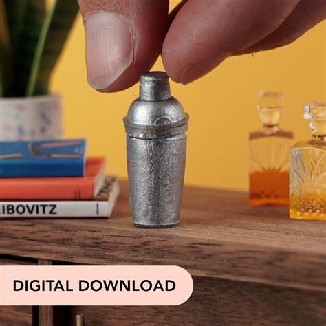 3d Printer Stl File Miniature Cocktail Shaker 12 Scale Dollhouse Etsy