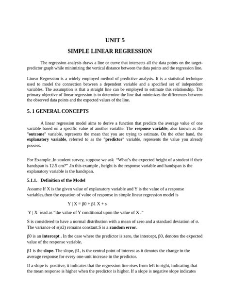 R Programming Unit 5 Pdf Linear Regression Regression Analysis