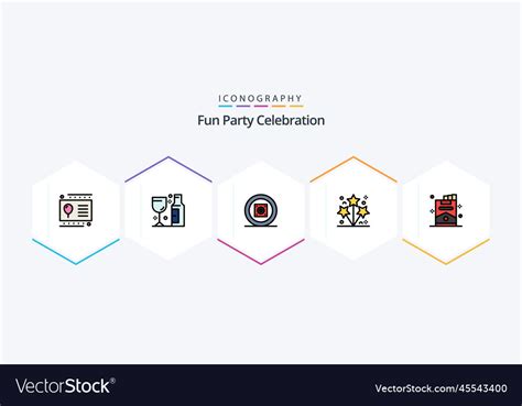 Party 25 Filledline Icon Pack Including Cigarette Vector Image