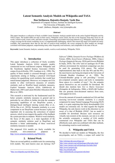 pdf latent semantic analysis models on wikipedia and tasa