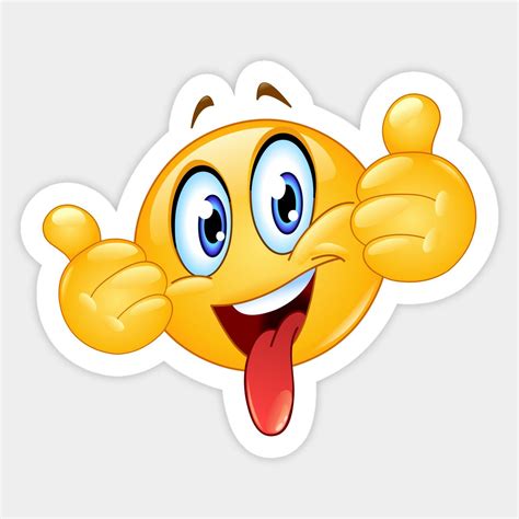 Thumbs Up Emoji Emoticon With Tongue Out Sticker Artofit
