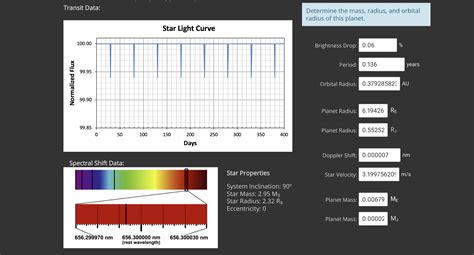 Determine The Mass Radius And Orbital Radius Of