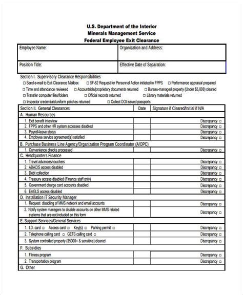 Employee Exit Clearance Form Template Master Template Bank2home Com