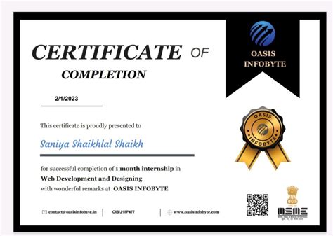 Saniya Shaikh On Linkedin Oasisinfobyte Intership Webdevelopment Experience Share Opportunity