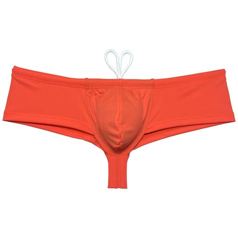 Botmois Mens Swim Briefs With Lining Drawstring Half Hip Boyshort